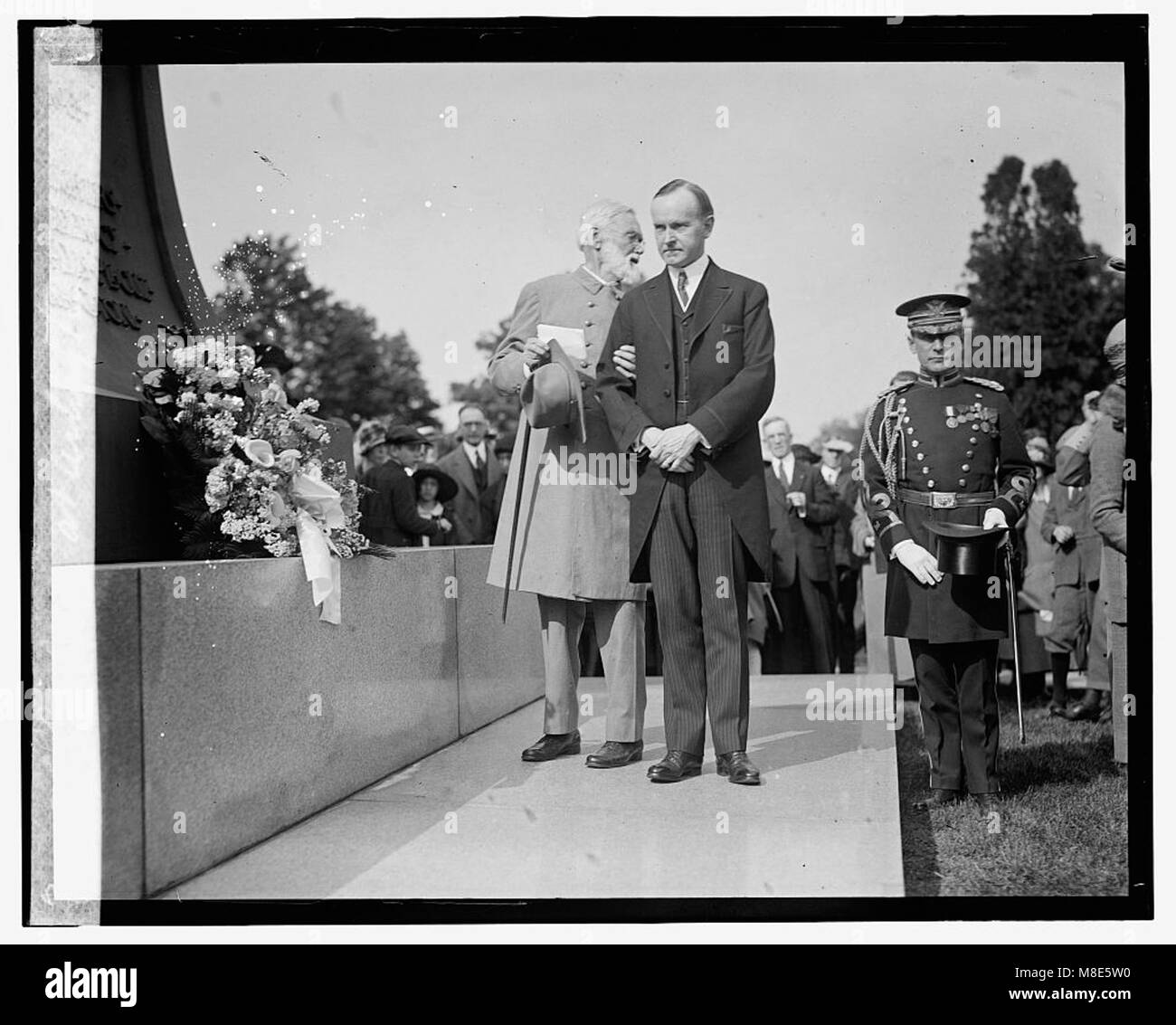 President Calvin Coolidge, shown at Arlington Cemetery on May 25, 1924. This moment marks a ...