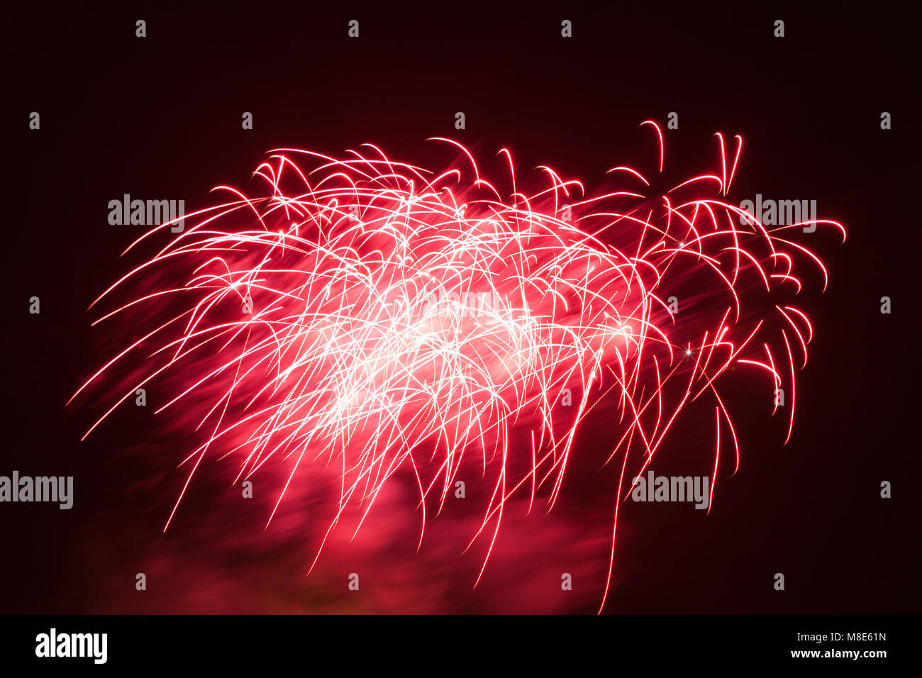 Beautiful fireworks on night sky Stock Photo - Alamy