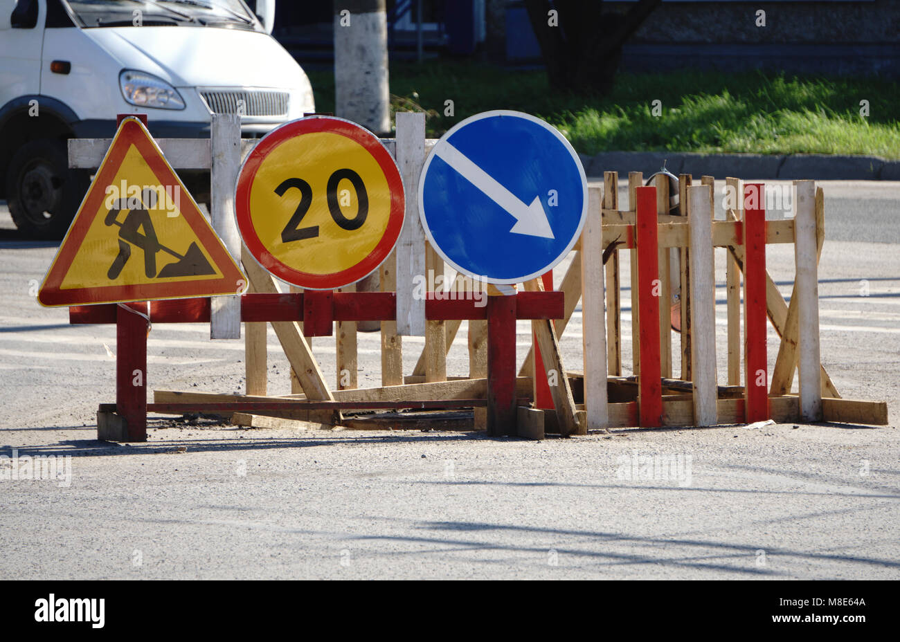 Construction Site Sign Board High Resolution Stock Photography and ...