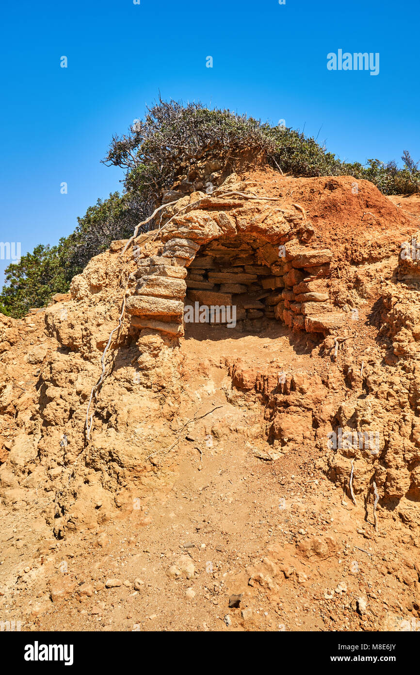 Deepening in the sandy mountain of a sandy beach Stock Photo - Alamy