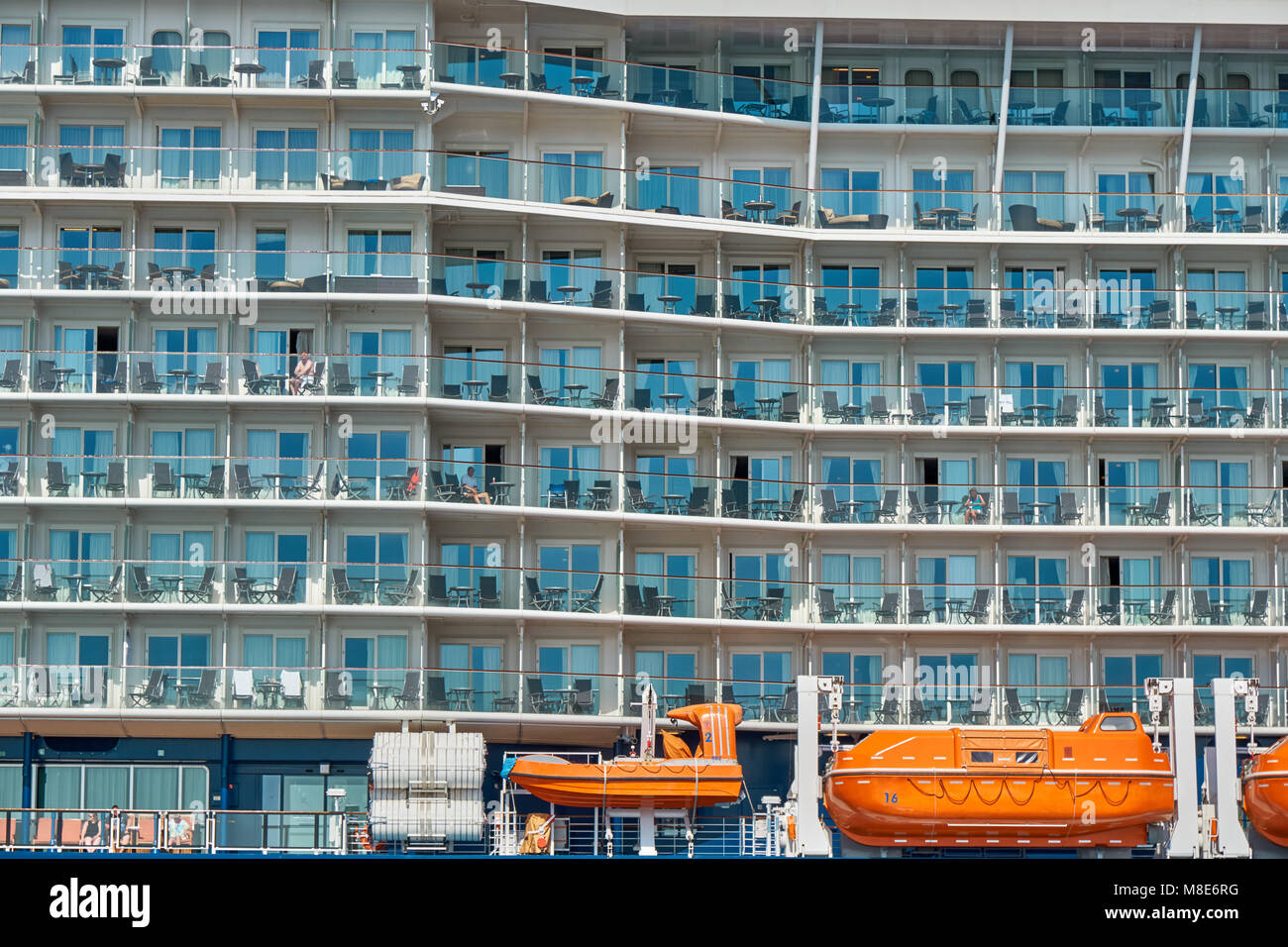 Cruise liner windows as background. Cruise ship side view. Abstract ...