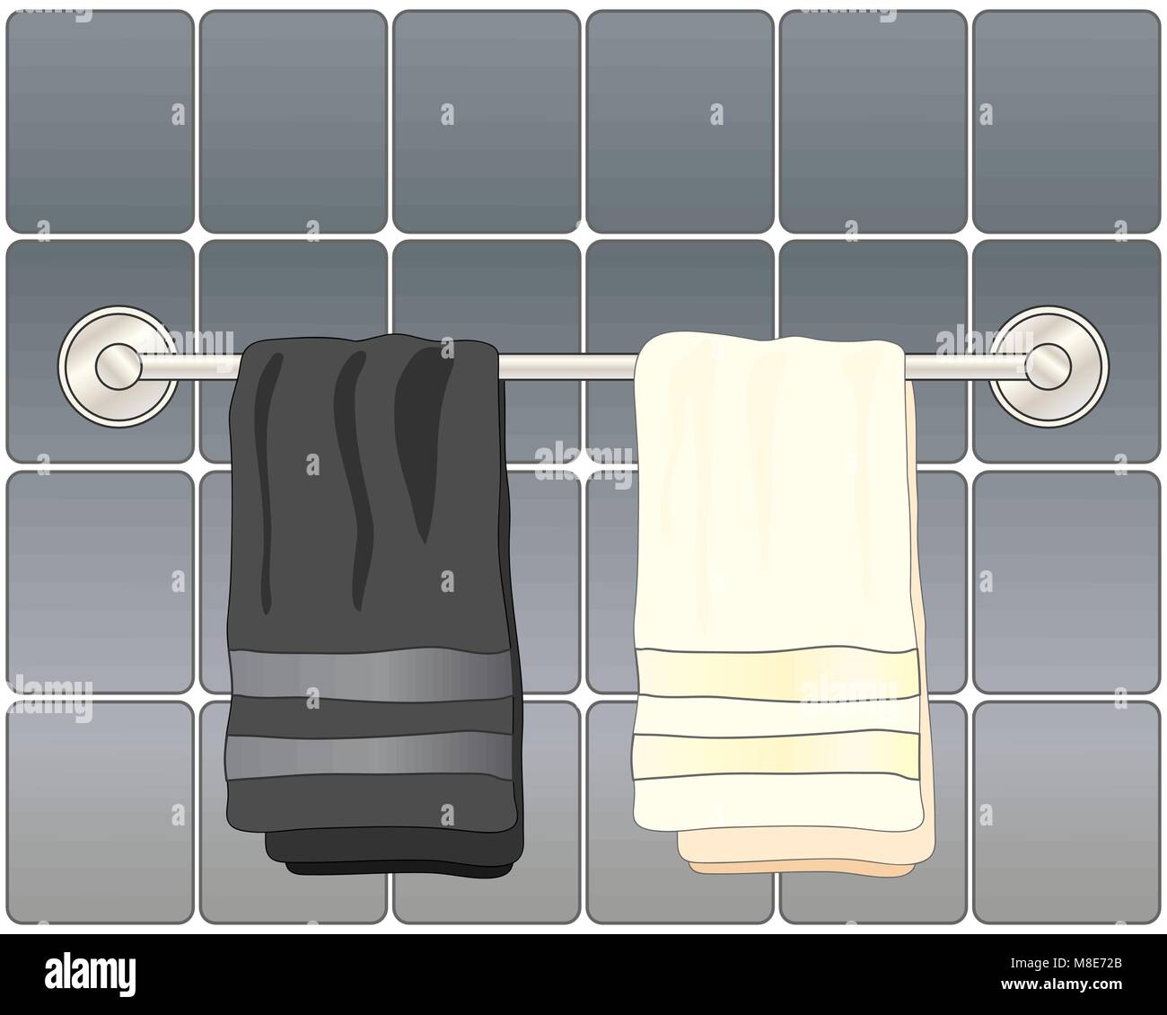 Bathroom white tiles black Stock Vector Images - Alamy