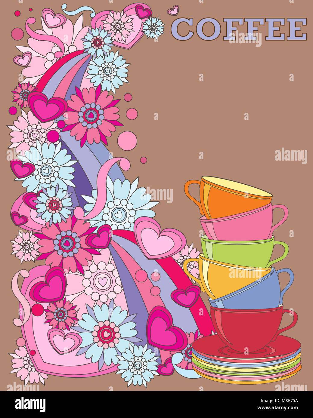 a vector illustration in eps format of a retro coffee advert with ...