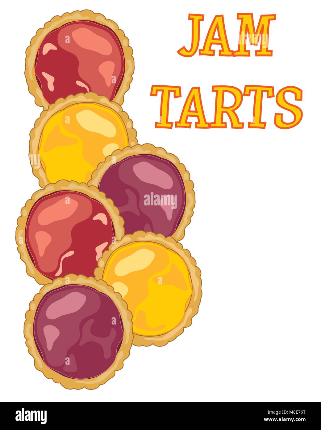 a vector illustration in eps 8 format of colorful jam tarts with pastry ...