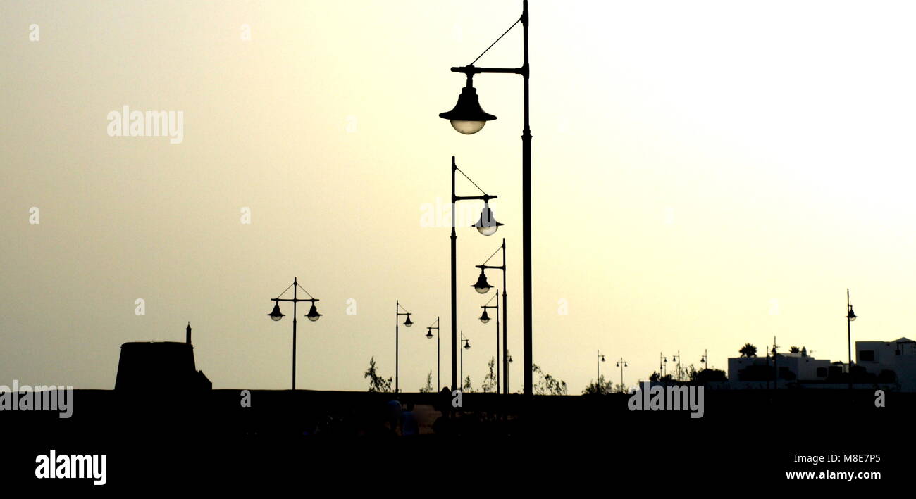 Lamp post in the sunset Stock Photo - Alamy
