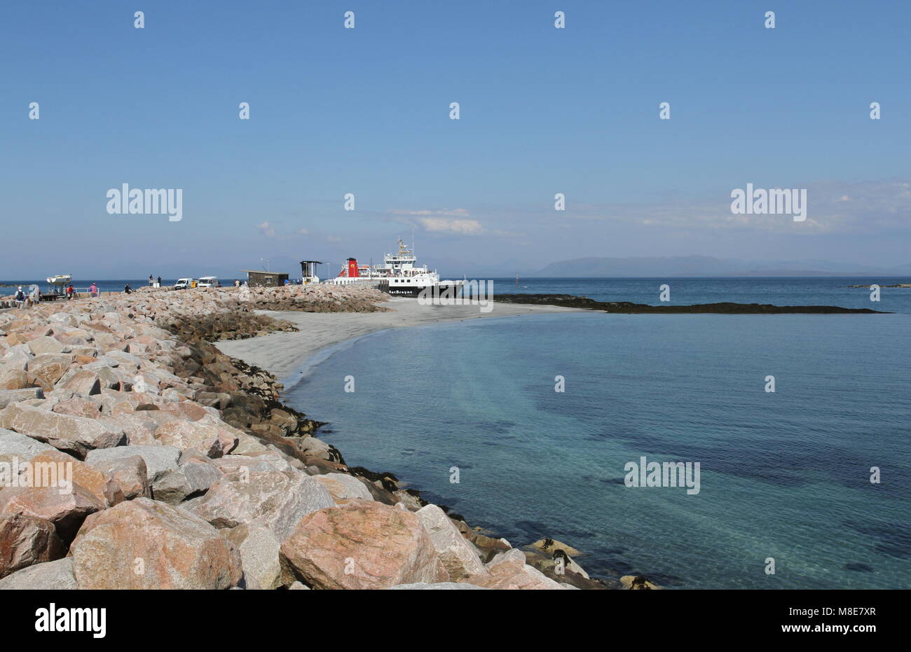 Calmac ferry at pier Isle of Eigg Scotland May 2012 Stock Photo - Alamy