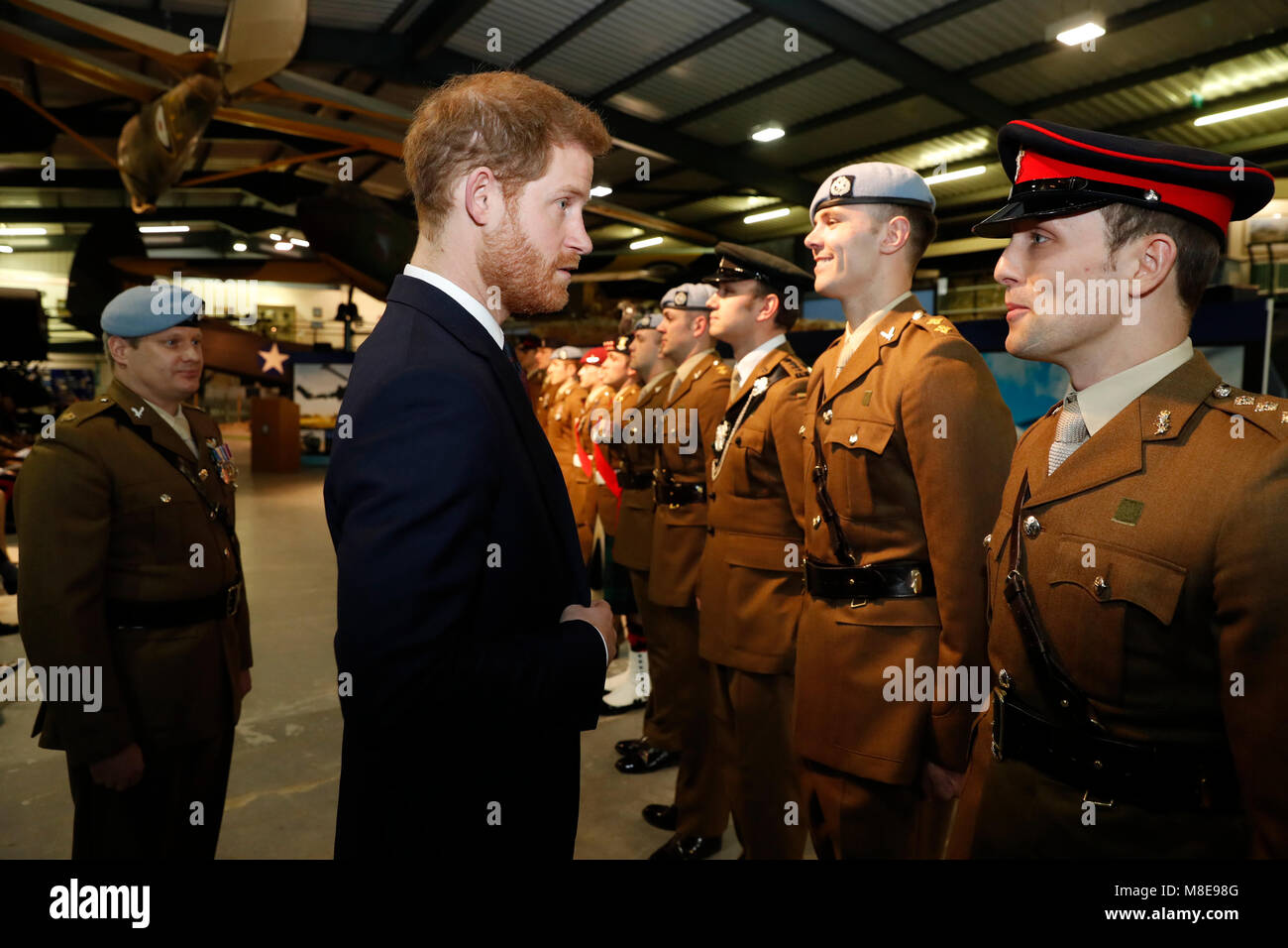 Prince Harry during a visit to the Army Aviation Centre in Middle ...