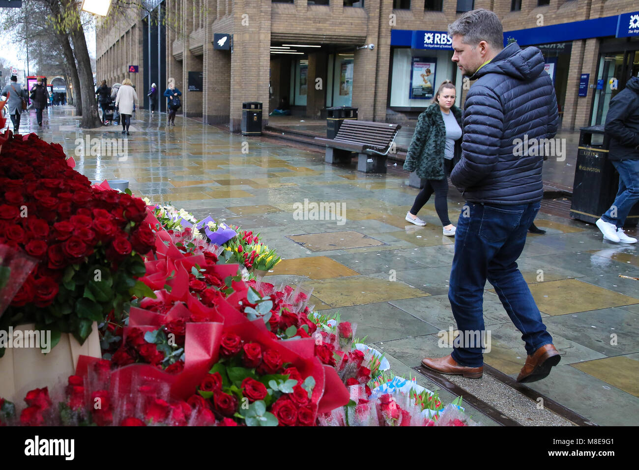 Bunches of roses on display at the florist, Subterranean Flowers ...
