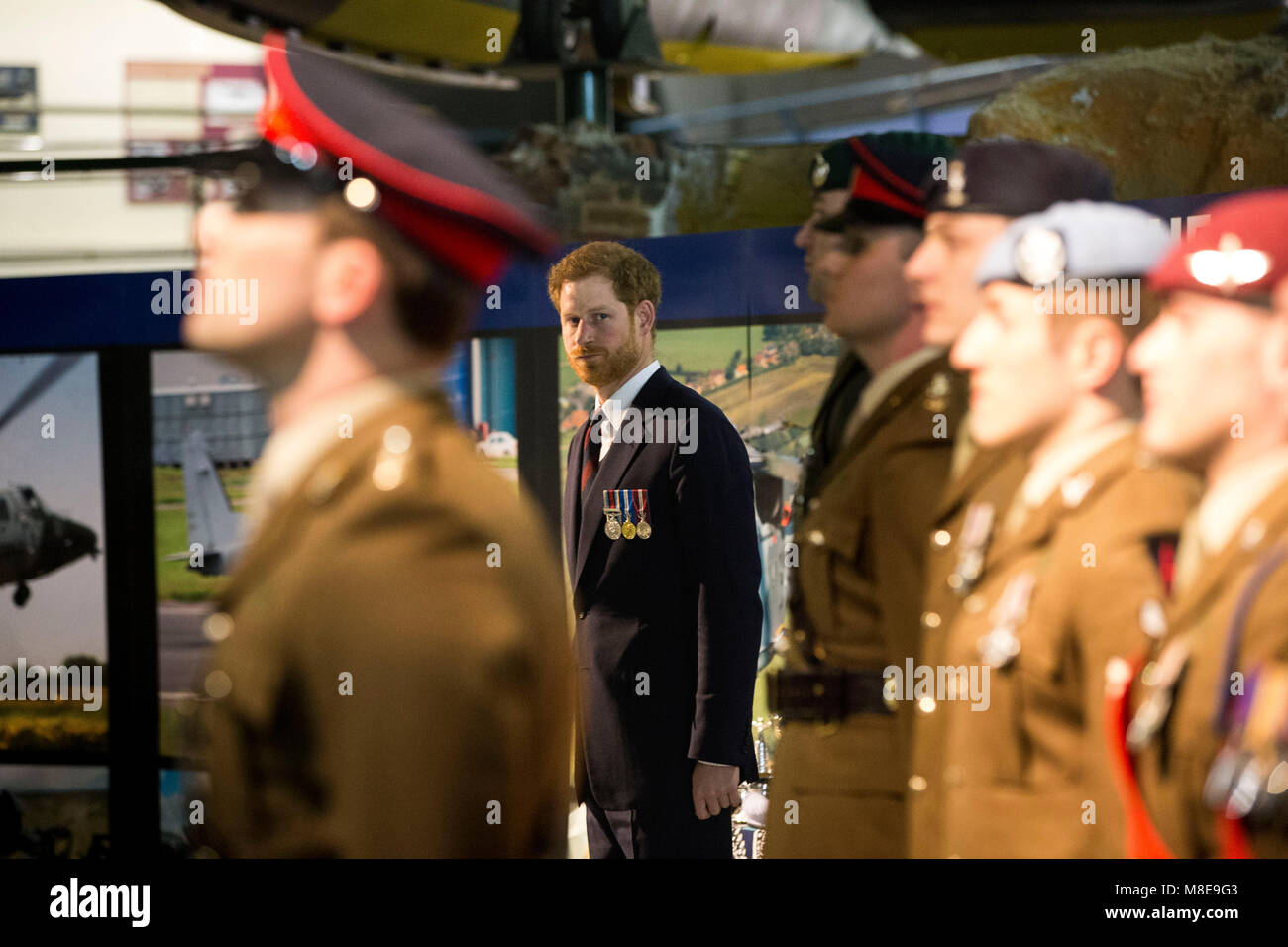 Prince Harry during a visit to the Army Aviation Centre in Middle ...