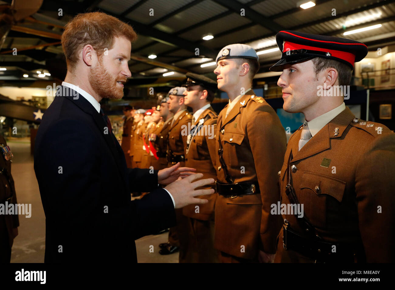 Prince Harry during a visit to the Army Aviation Centre in Middle ...
