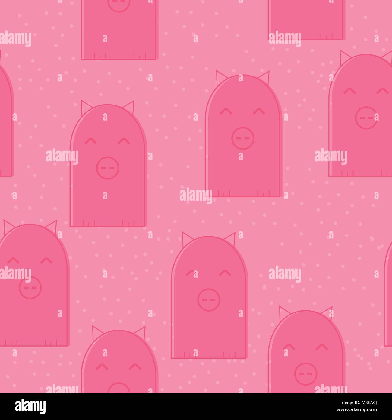 Pattern for seamless background. Cute pigs on a pink background Stock ...