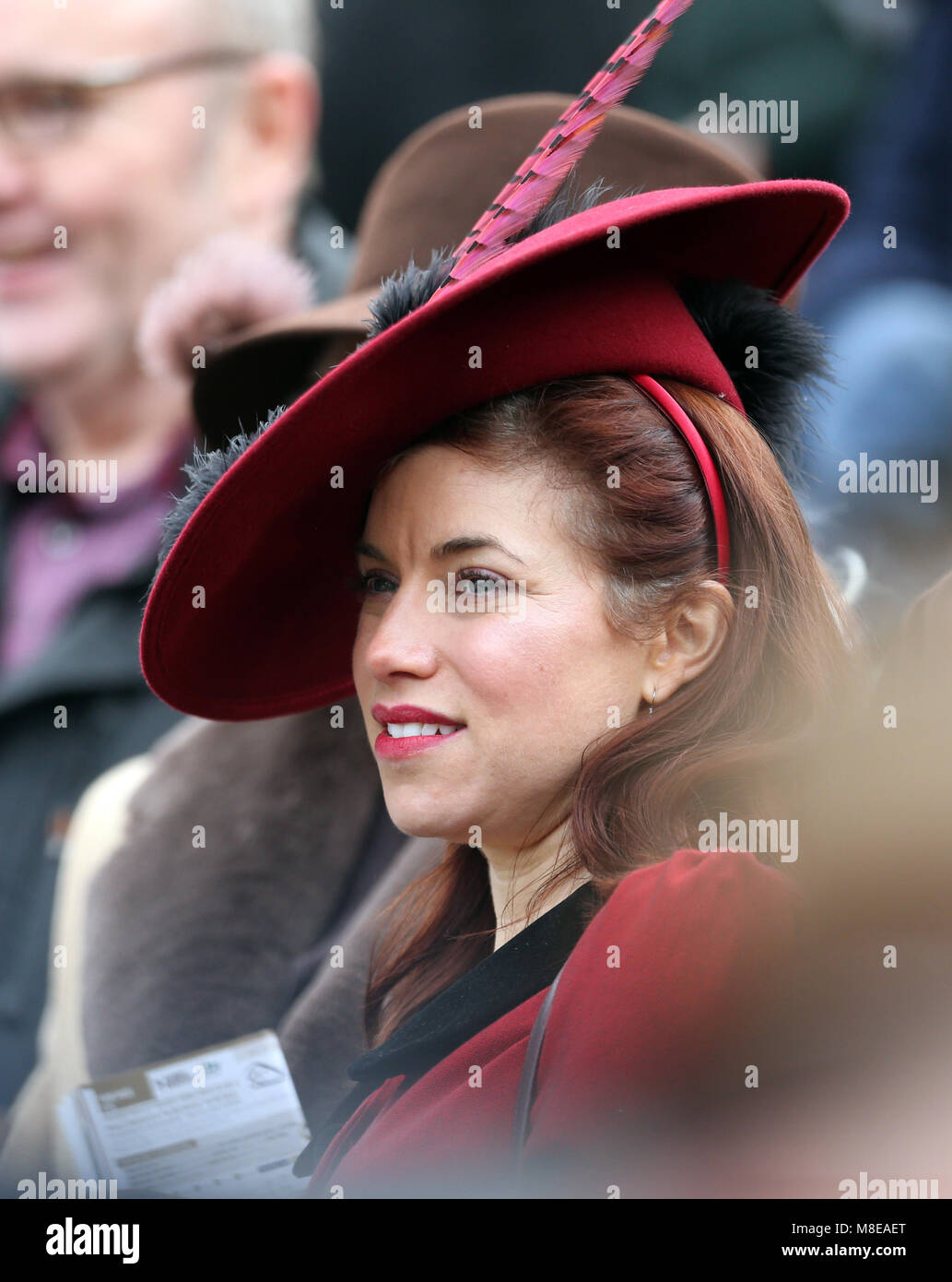 A racegoer watches the action during Gold Cup Day of the 2018 ...