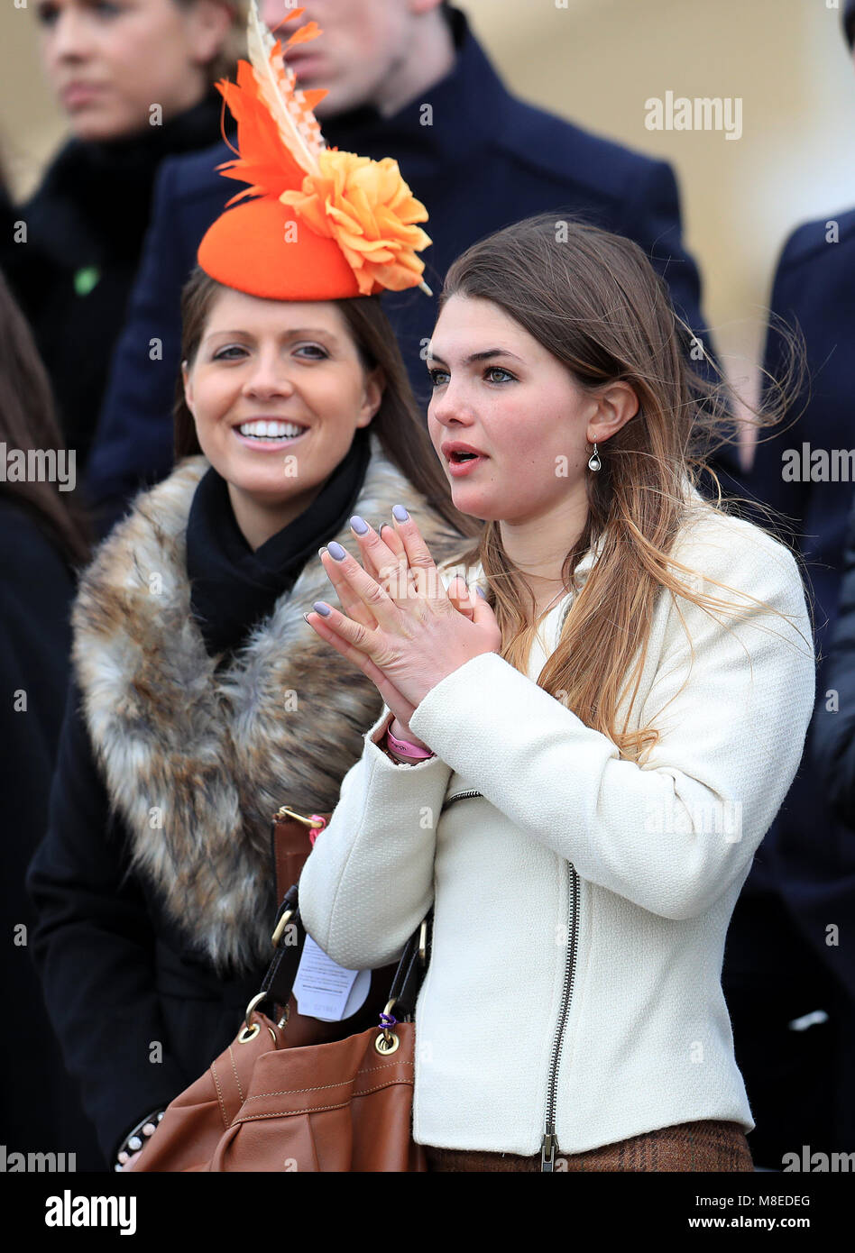 Racegoers during Ladies Day of the 2018 Cheltenham Festival at ...