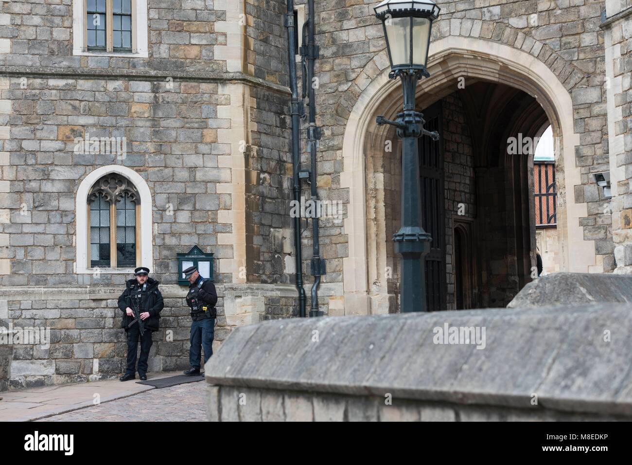Security at Windsor Castle entrance Windsor, UK (14/03/2018) | usage ...