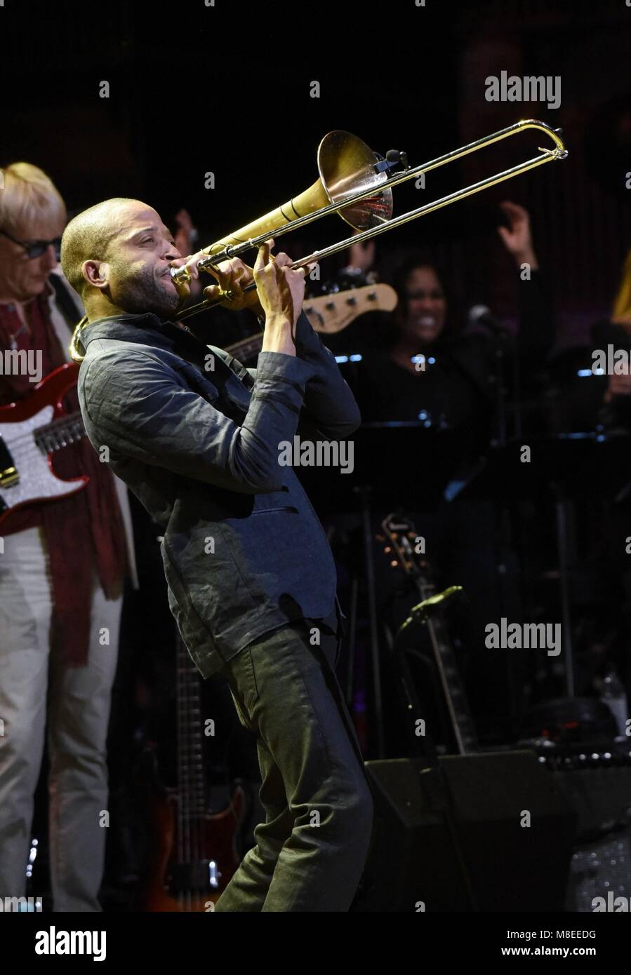 New York, NY, USA. 15th Mar, 2018. Troy Andrews, Trombone Shorty in ...