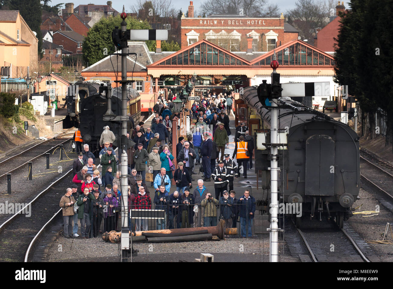 Kidderminster, UK. 16th March, 2018. Severn Valley Rail enthusiasts ...