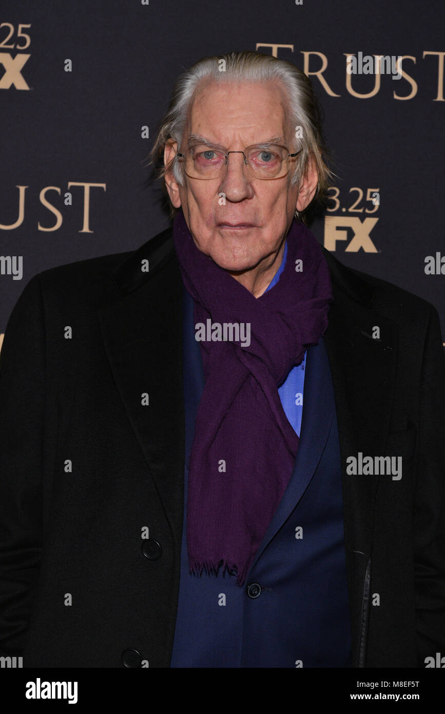 New York, USA . 15th March, 2018. Donald Sutherland attends the 2018 FX ...