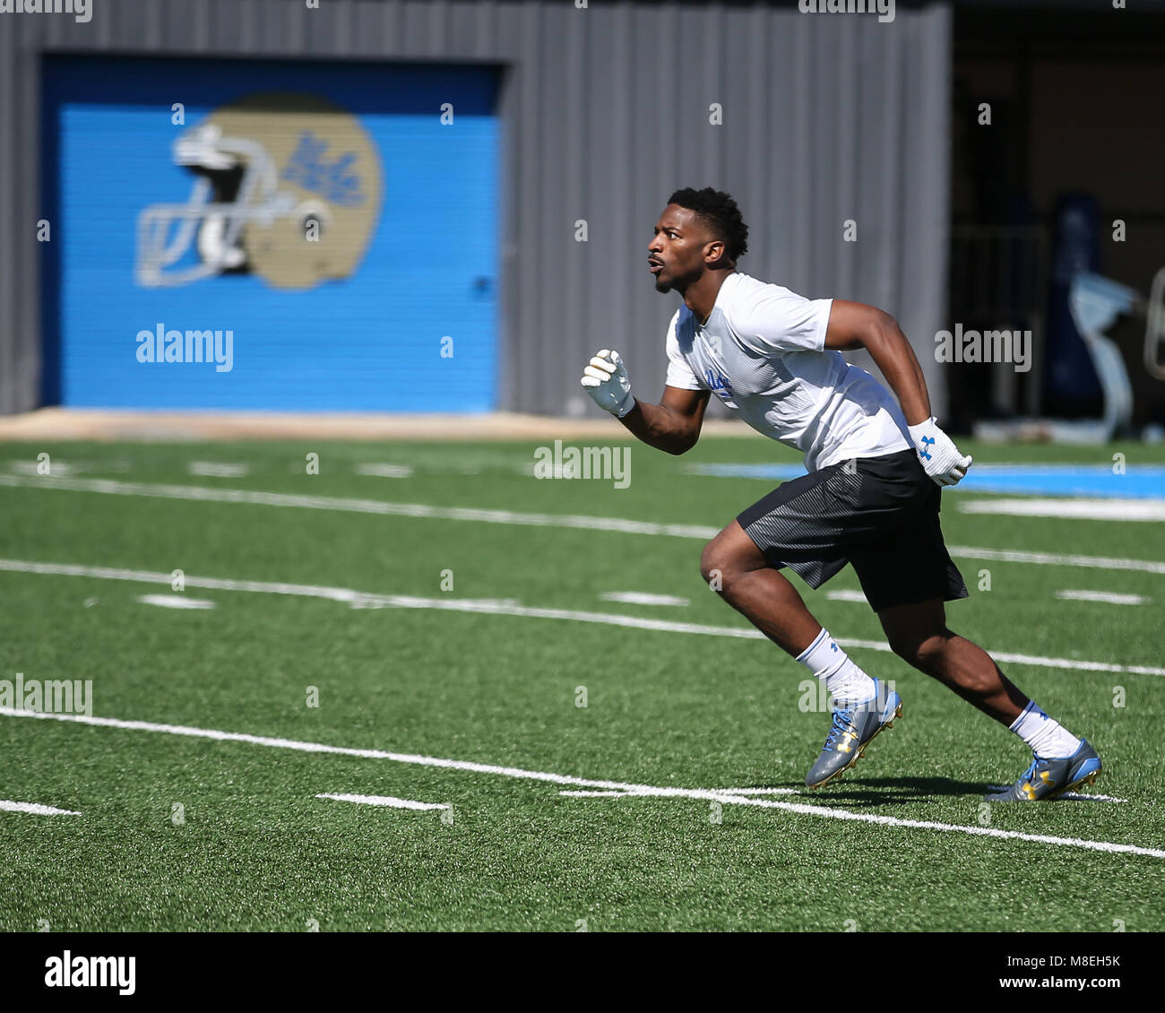 Los Angeles CA. 15th Mar, 2018. Defensive Back Mossi Johnson working at ...