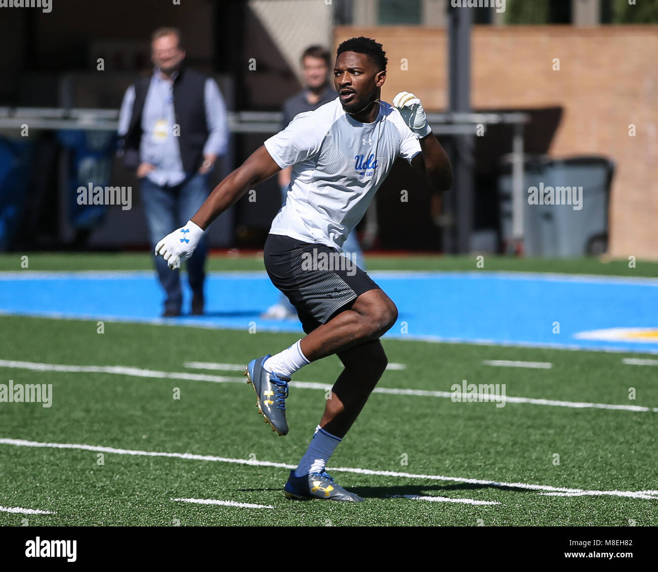 Los Angeles CA. 15th Mar, 2018. Defensive Back Mossi Johnson working at ...