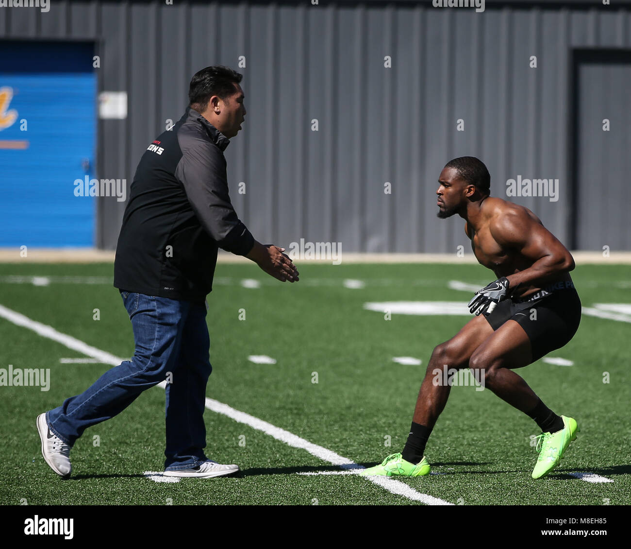 Los Angeles CA. 15th Mar, 2018. Defensive Back John Johnson working at ...