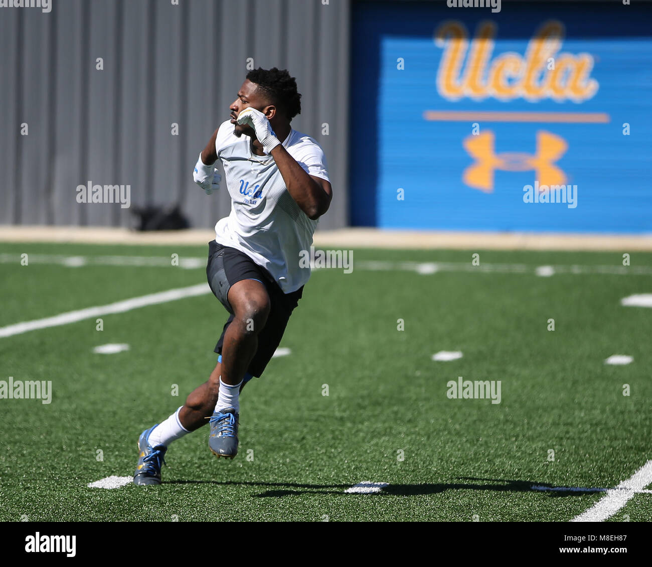 Los Angeles CA. 15th Mar, 2018. Defensive Back Mossi Johnson working at ...