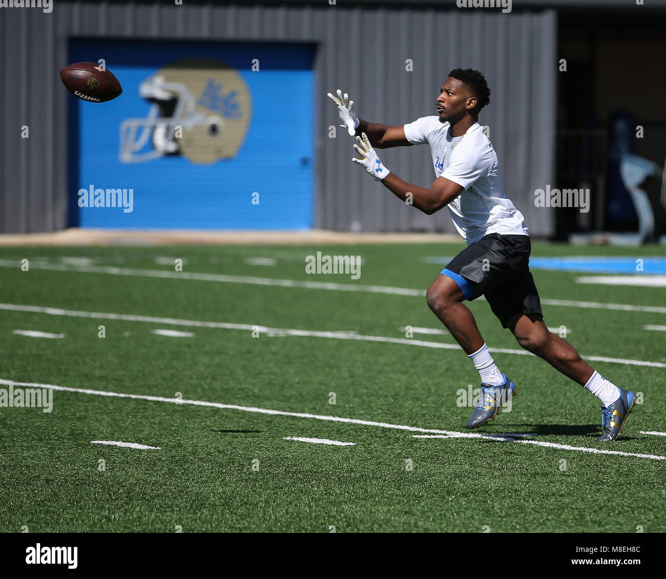 Los Angeles CA. 15th Mar, 2018. Defensive Back Mossi Johnson working at ...