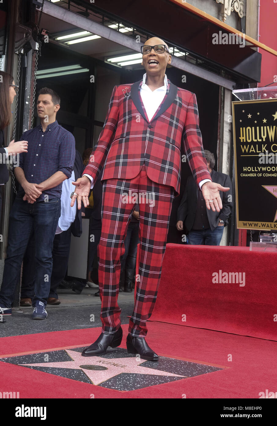 Los Angeles, California, USA. 16th Mar, 2018. RuPaul poses with his ...