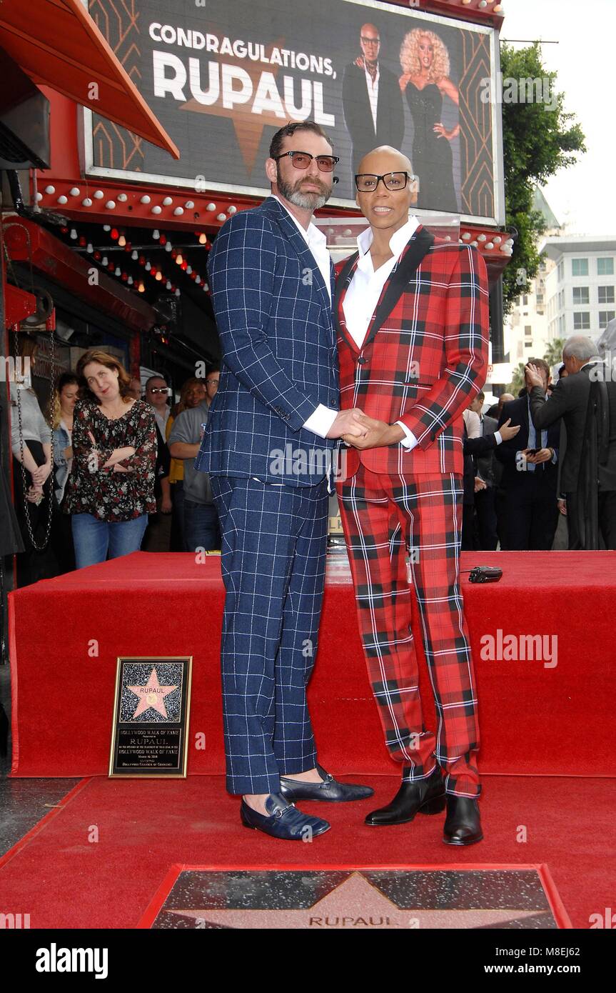 Los Angeles, CA, USA. 16th Mar, 2018. Georges LeBar, RuPaul at the ...