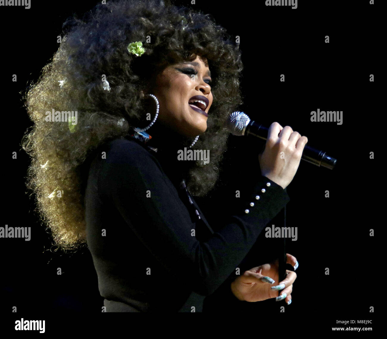 New York City, New York, USA. 15th Mar, 2018. Singer ANDRA DAY performs ...