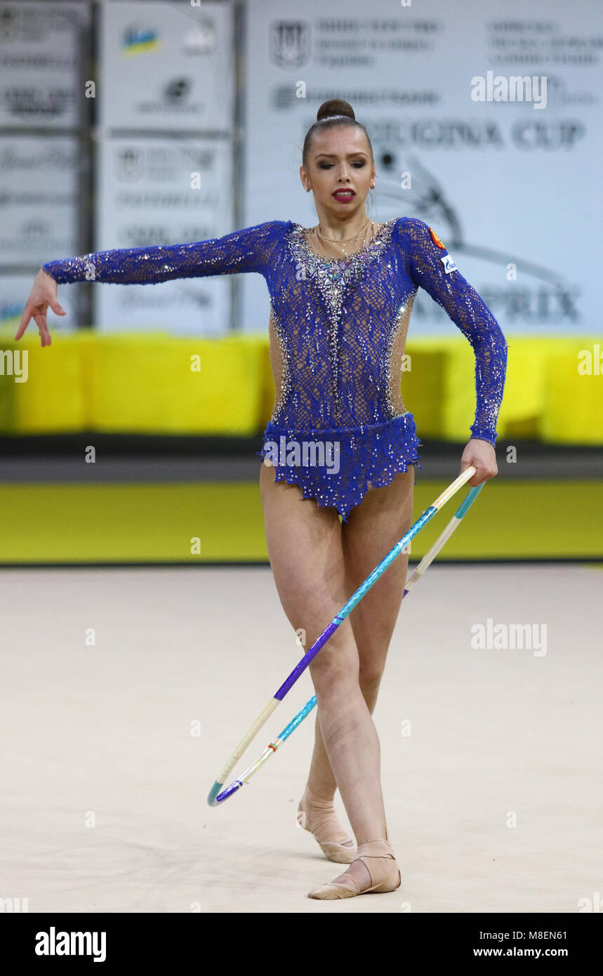 Kiev, Ukraine. 16th March, 2018. Rhythmic gymnast Mariia Sergeeva of ...
