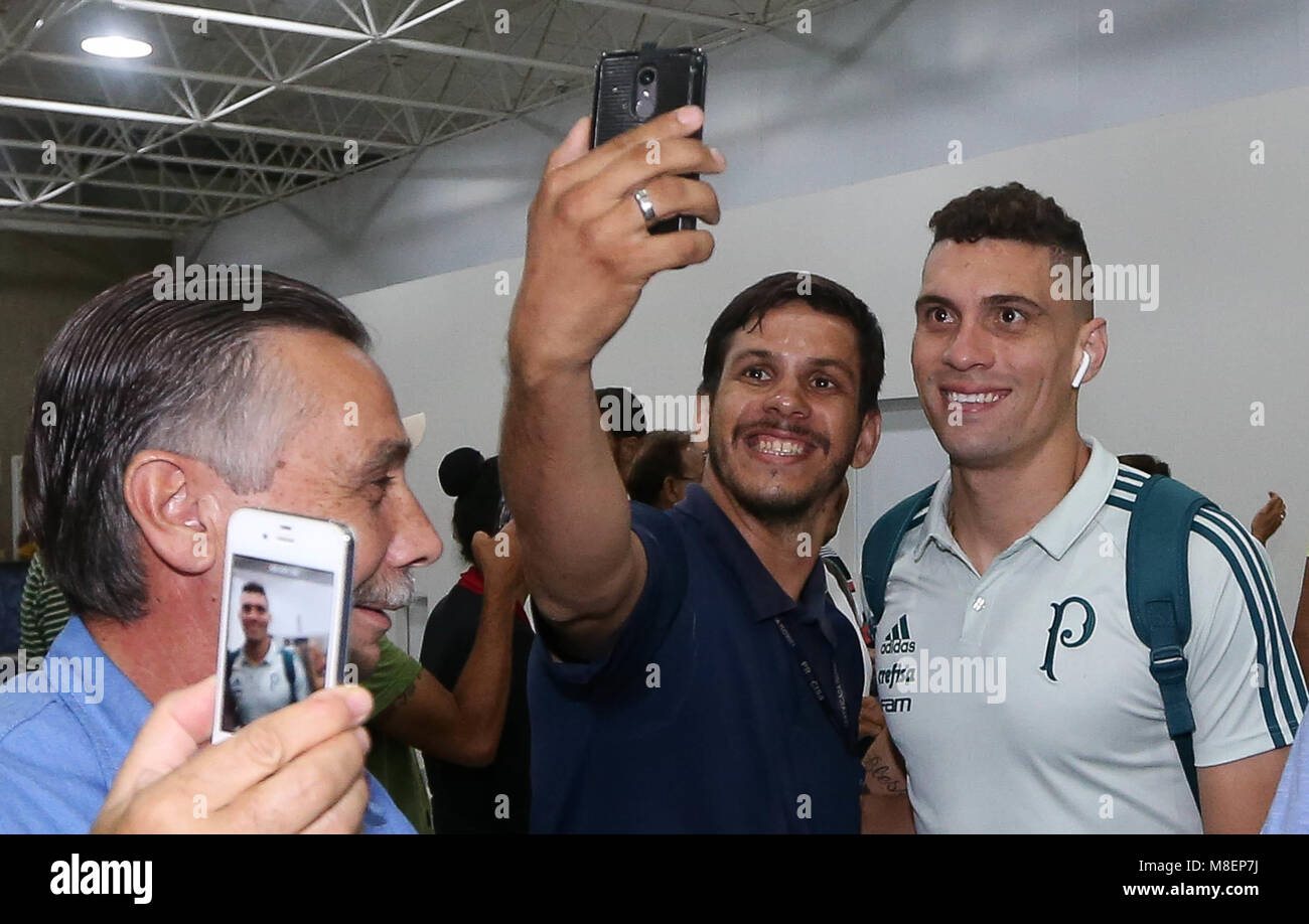 SÃO JOSÉ DO RIO PRETO, SP - 16.03.2018: DESEMBARQUE DO PALMEIRAS - The player Moisés, from SE ...