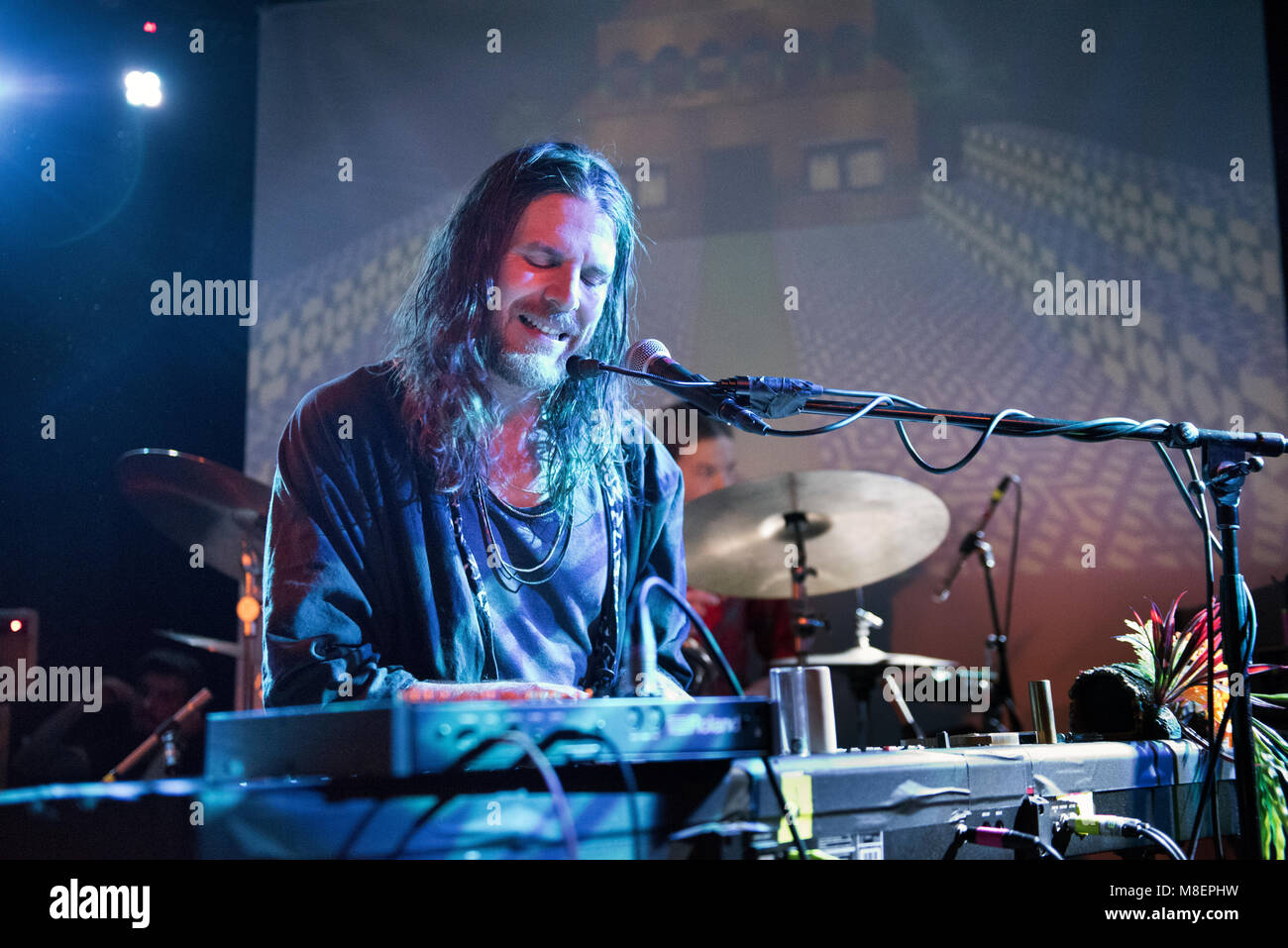American musician and record producer jonathan wilson in concert hi-res ...