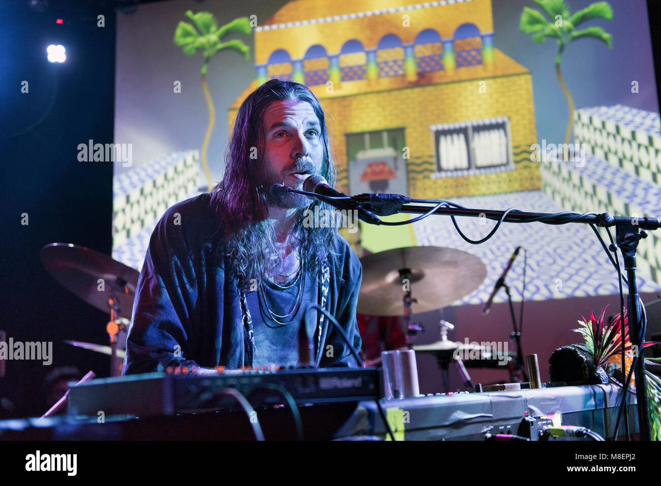American musician and record producer jonathan wilson in concert hi-res ...