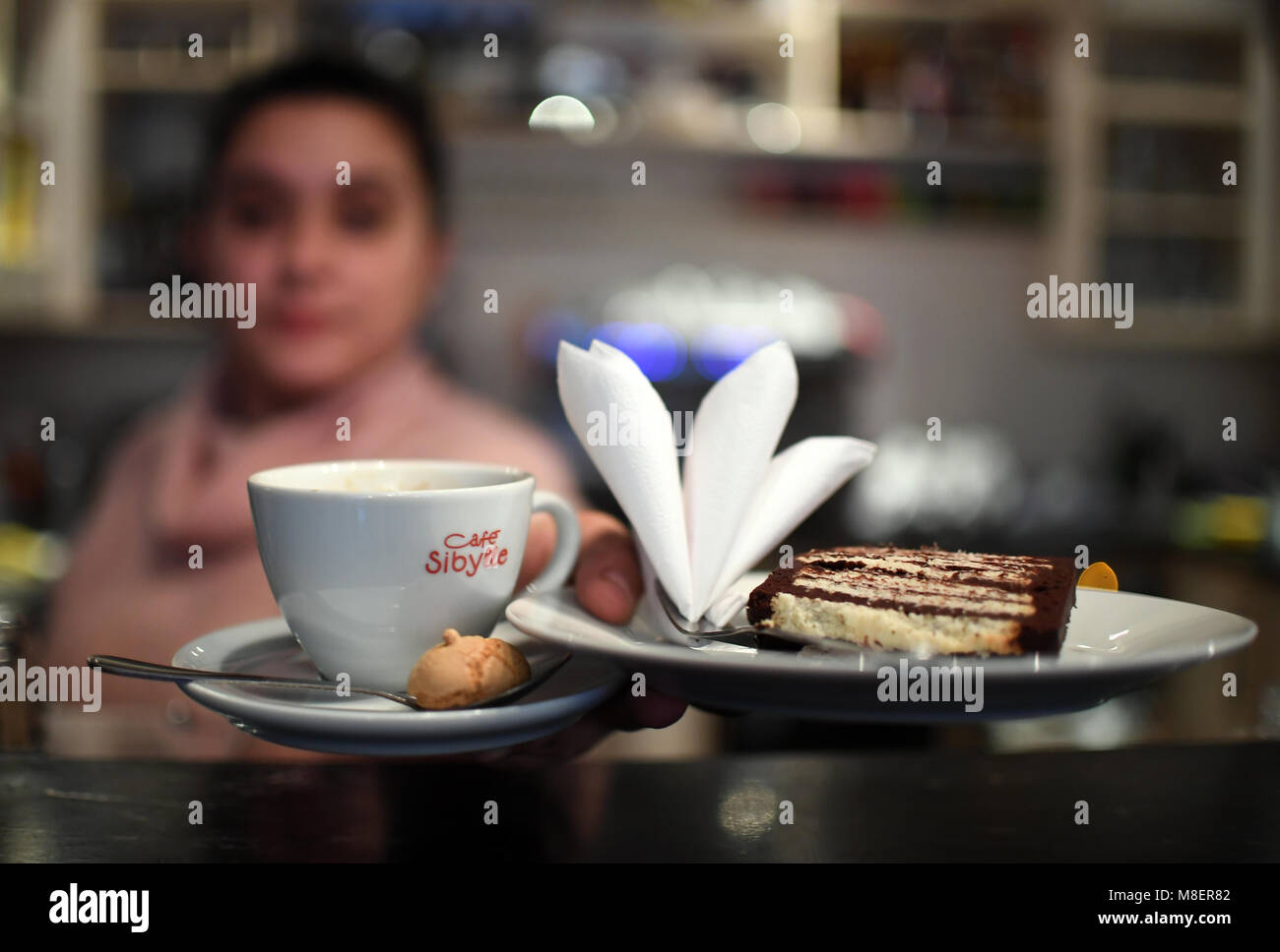 13 March 2018, Germany, Berlin: A cake, known as 'Kalter Hund' (lit ...