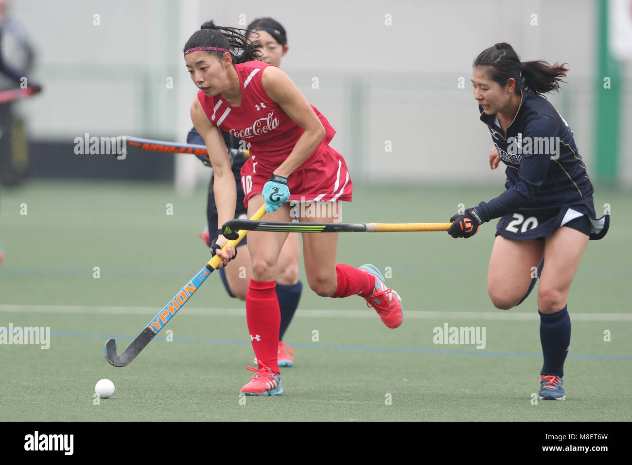 (L to R) Hazuki Yuda (Red Sparks), Ayaka Nishimura (Shooting Stars), MARCH 16, 2018 - Hockey ...