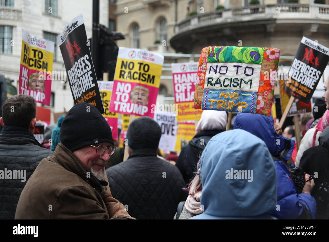 London, UK, 17 Mar 2018. Protesters at the UN Anti-Racism March in ...