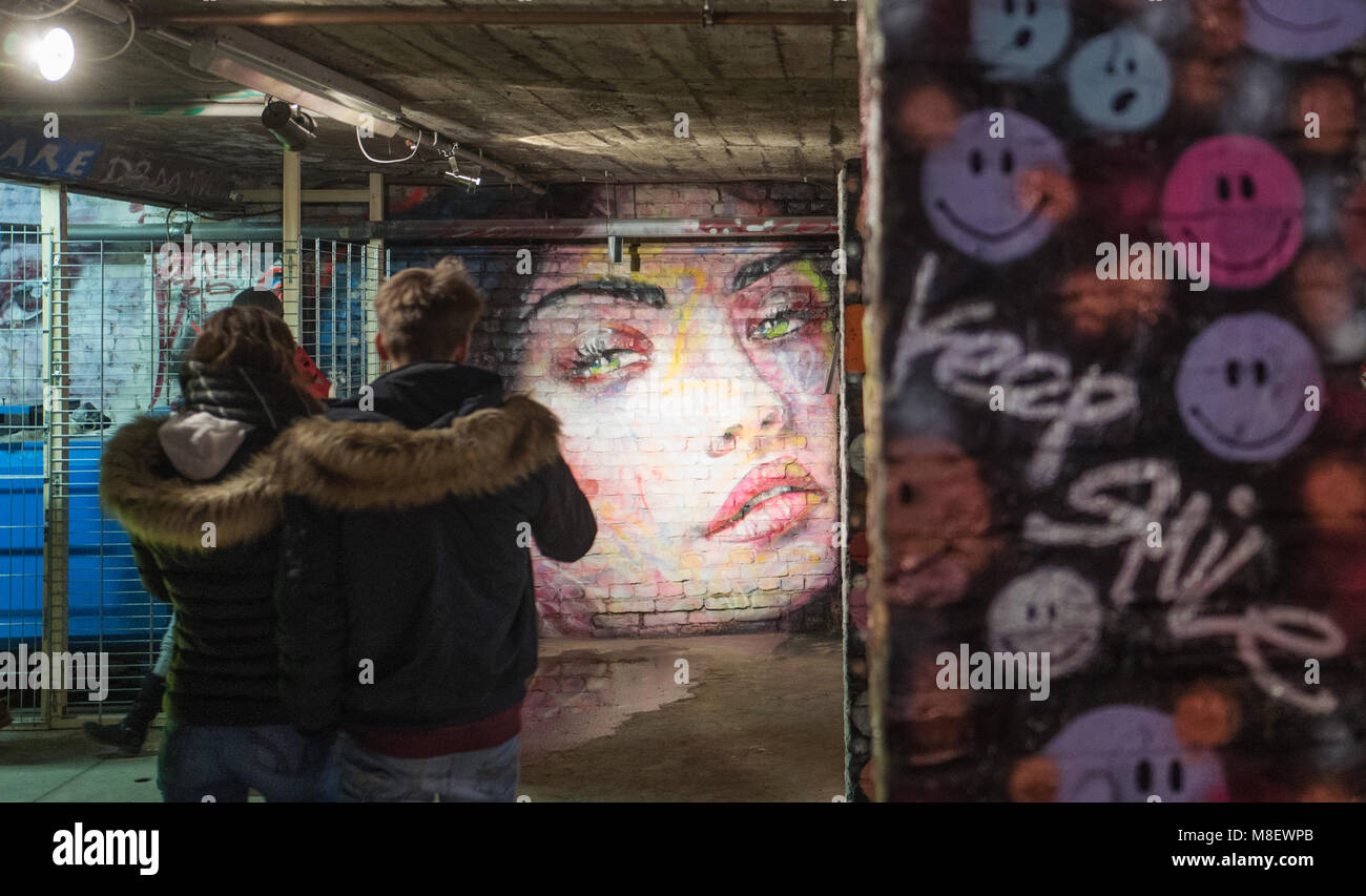 17 March 2018, Germany, Berlin: Visitors photographing a creation from ...