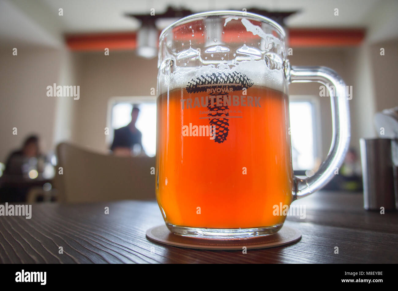light lager, beer glass, half litre, Trautenberk Brewery Stock Photo ...