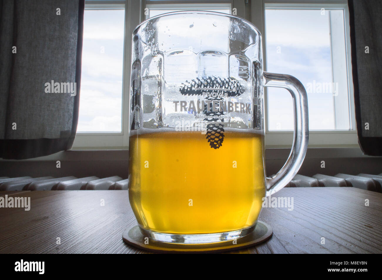 light lager, beer glass, half litre, Trautenberk Brewery Stock Photo ...