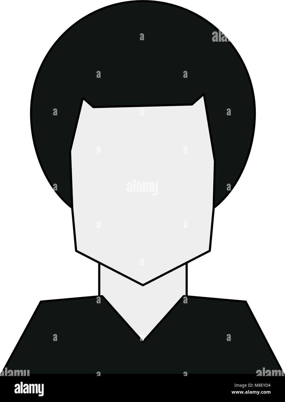 Man faceless profile vector illustration graphic design Stock Vector ...
