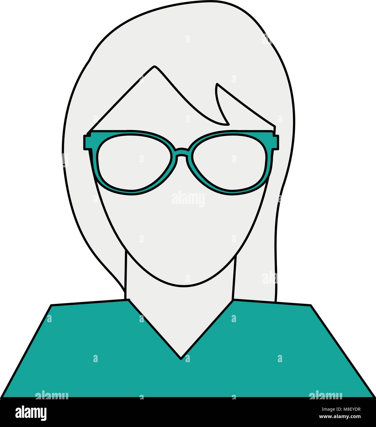 Woman faceless profile vector illustration graphic design Stock Vector ...