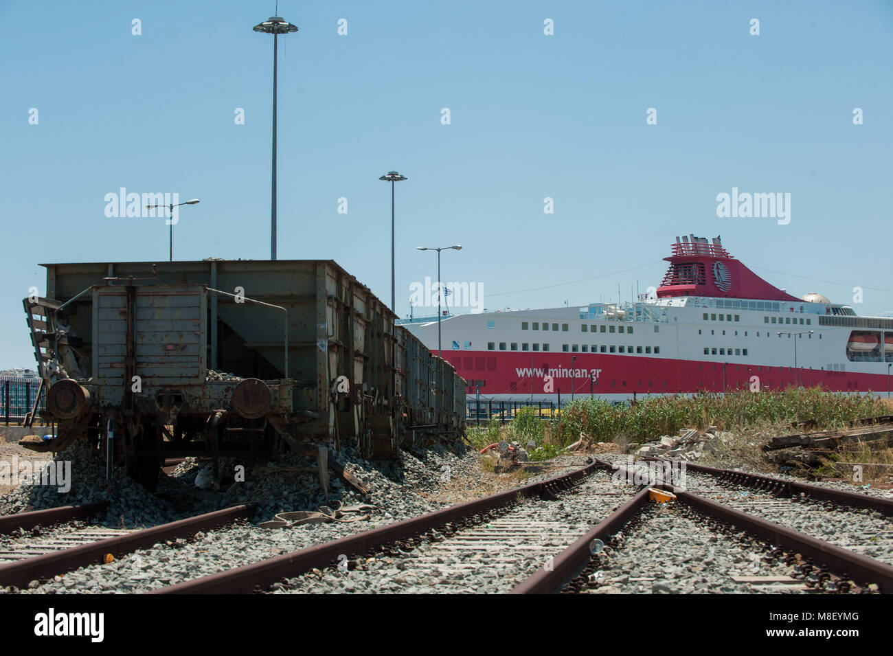 Piraeus. Abandoned train station. Greece Stock Photo - Alamy