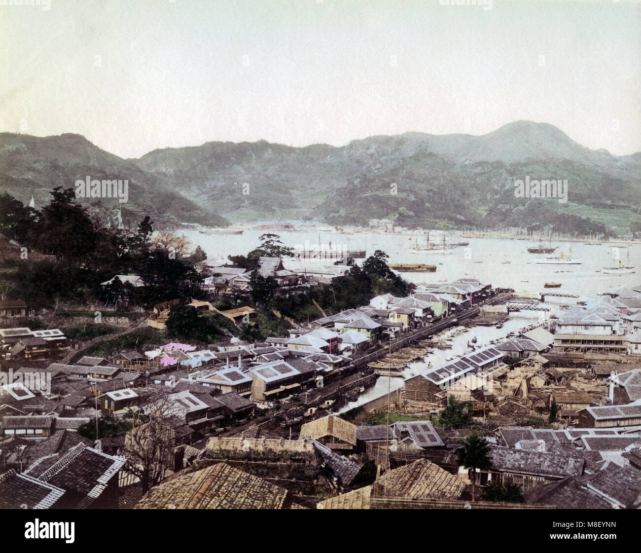 c.1880s Japan - naval dockyard, Nagasaki Stock Photo - Alamy