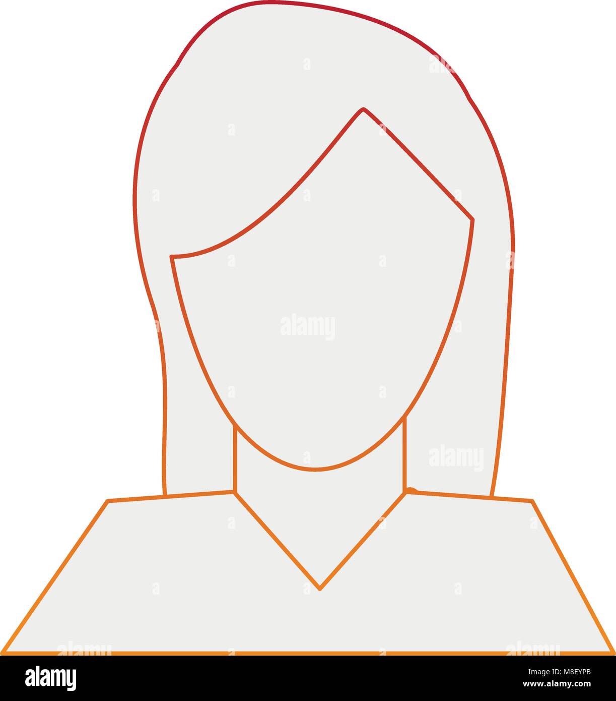 Woman faceless profile vector illustration graphic design Stock Vector ...