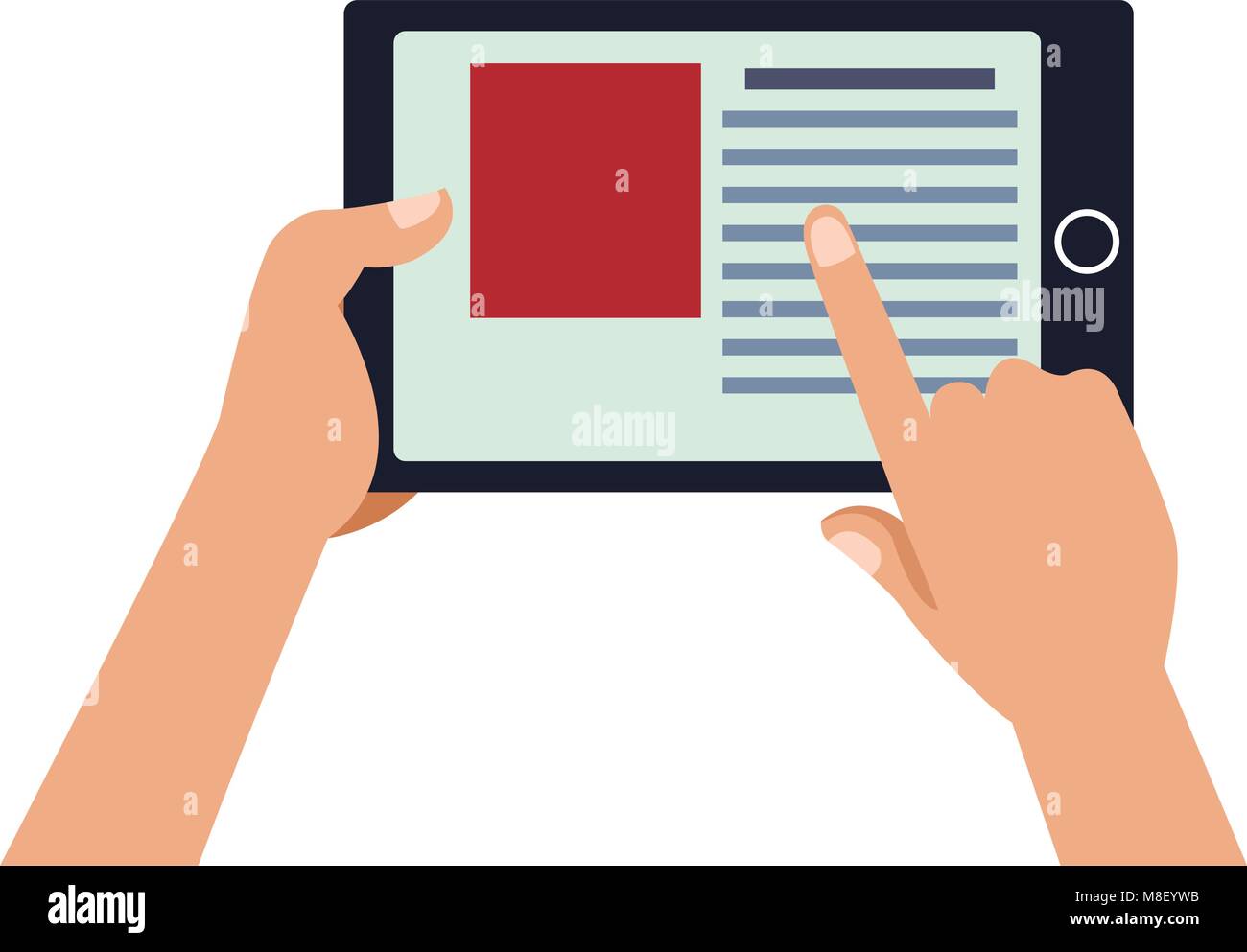 Hands using a tablet vector illustration graphic design Stock Vector ...