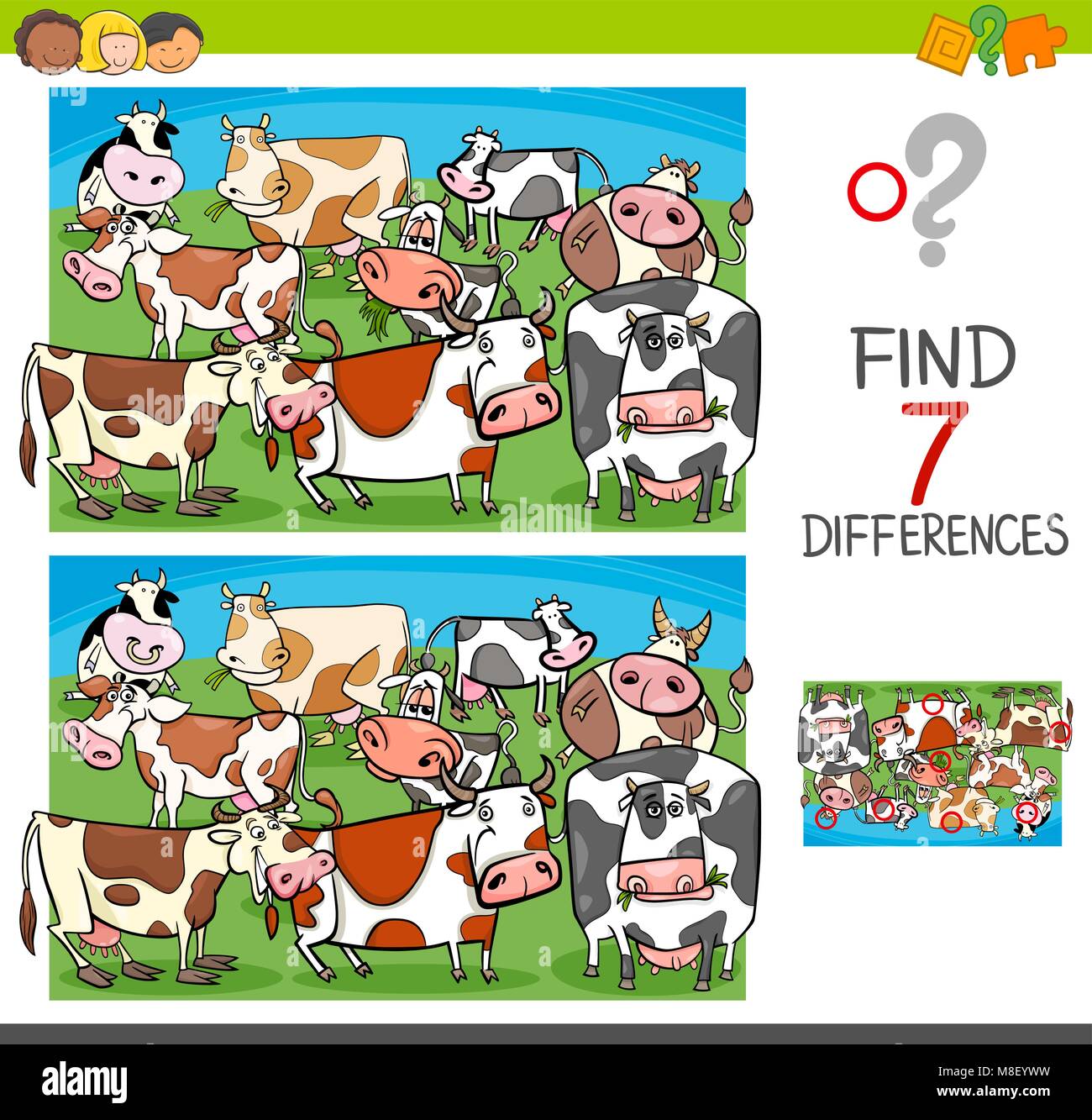 Cartoon Illustration of Finding Seven Differences Between Pictures ... Cartoon Illustration of Finding Seven Differences Between Pictures ...