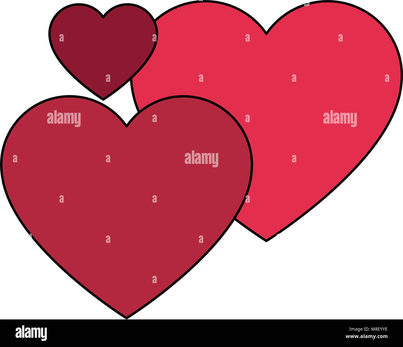 Lovely hearts cartoon vector illustration graphic design Stock Vector ...