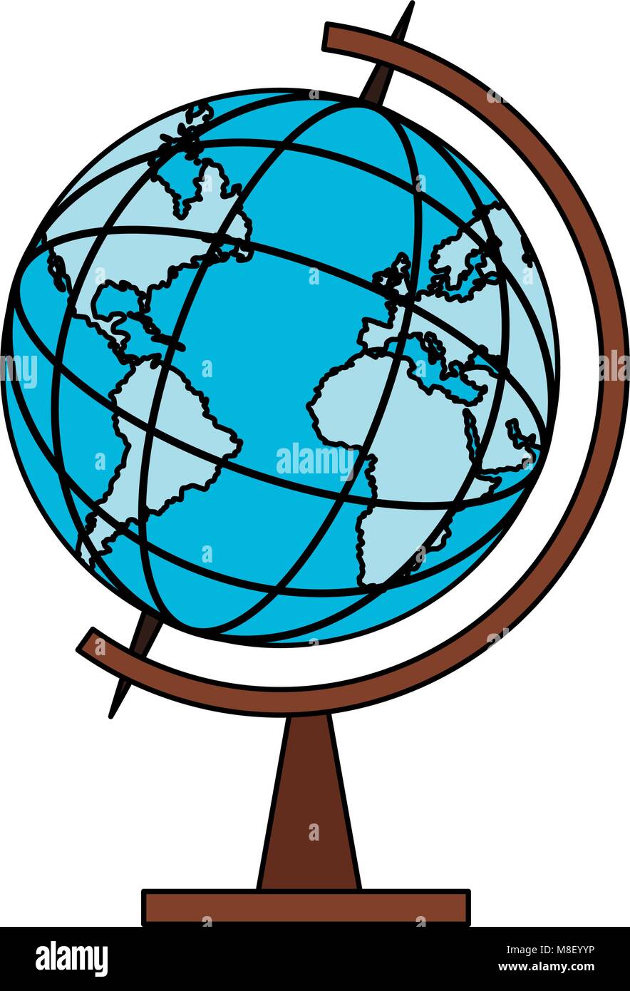 Earth globe map vector illustration graphic design Stock Vector Image ...