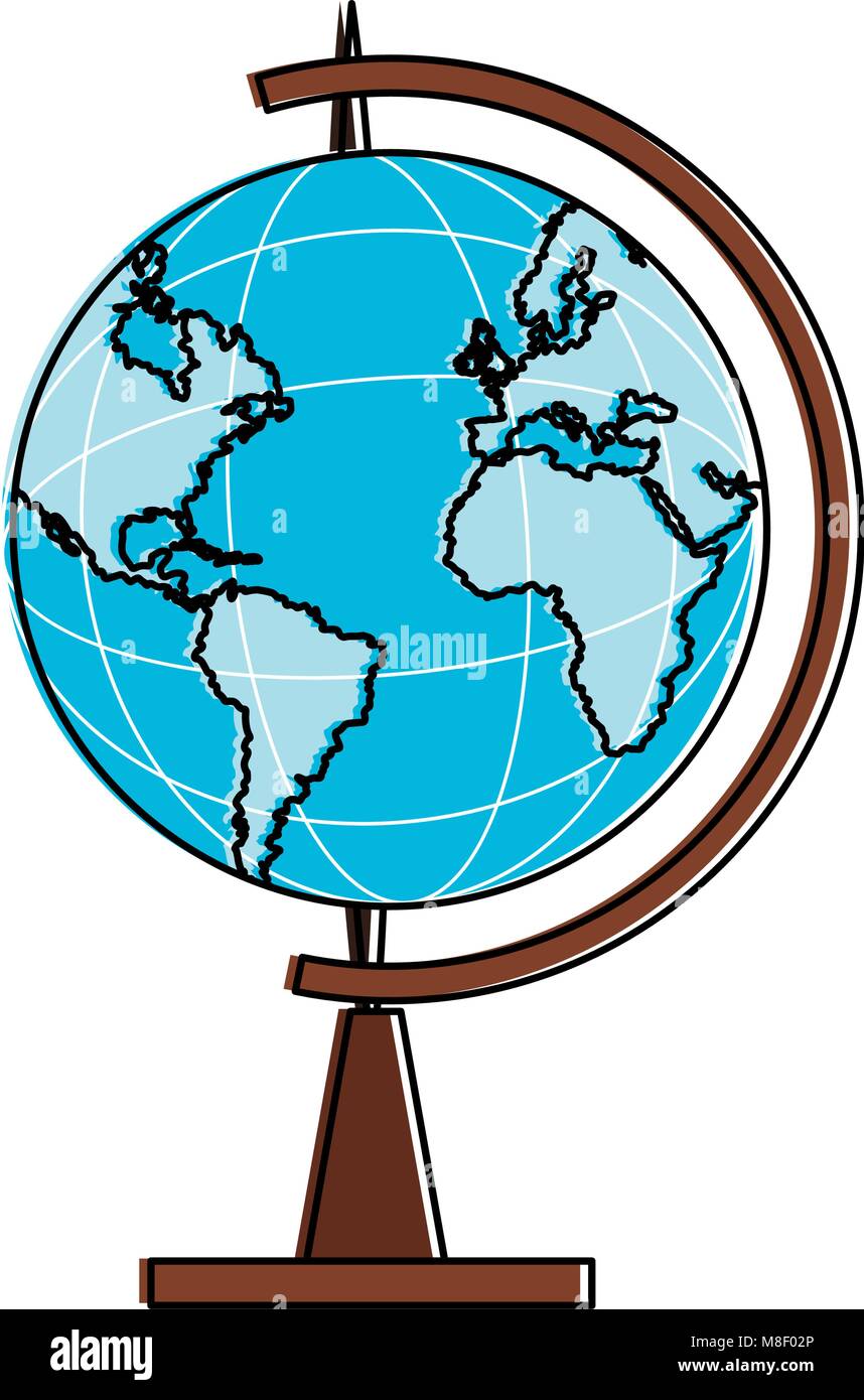 Earth globe map vector illustration graphic design Stock Vector Image ...