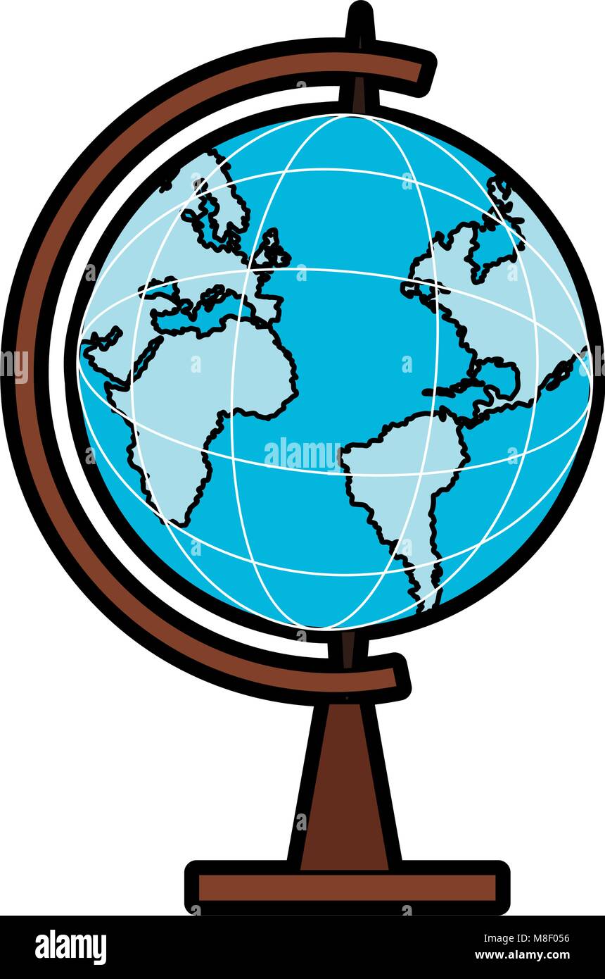 Earth globe map vector illustration graphic design Stock Vector Image ...